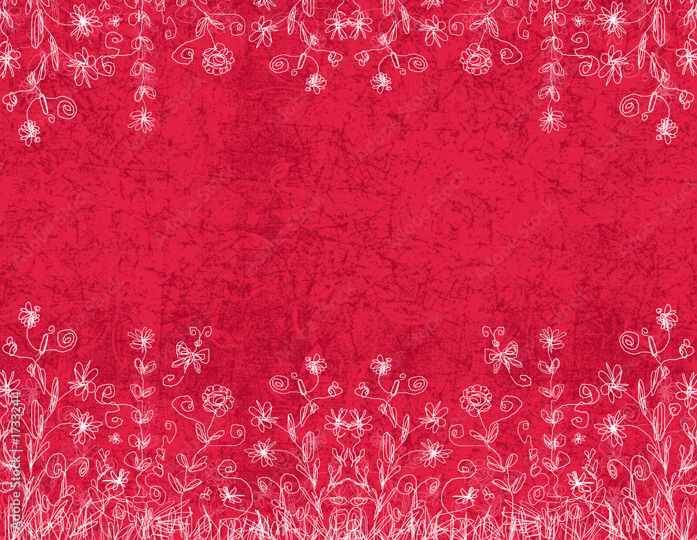 fleurs rouge art Stock Illustration | Adobe Stock