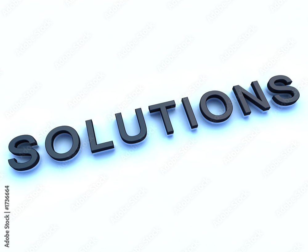 solutions 3d sign Stock Illustration | Adobe Stock