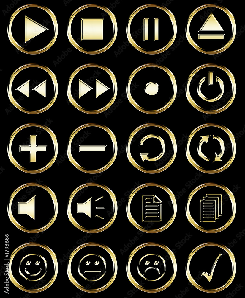 player button set Stock-Illustration | Adobe Stock