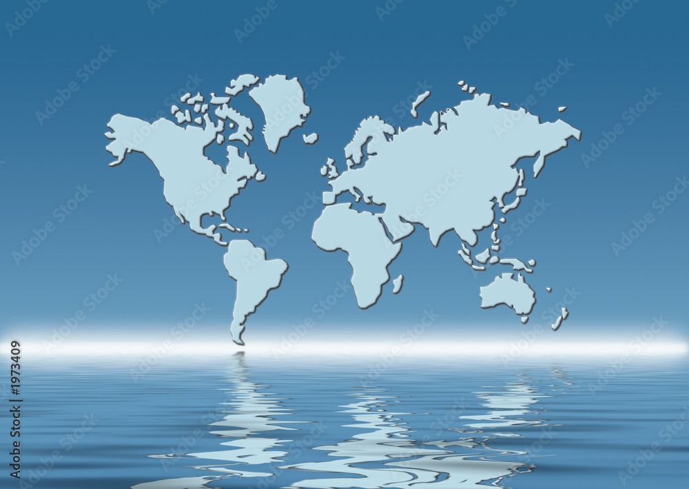 weltkarte - map of world Stock Illustration | Adobe Stock