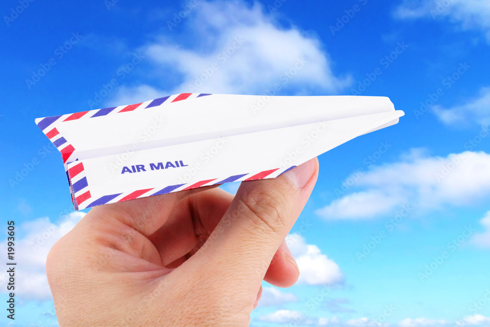 paper airplane airmail concept Stock Photo | Adobe Stock