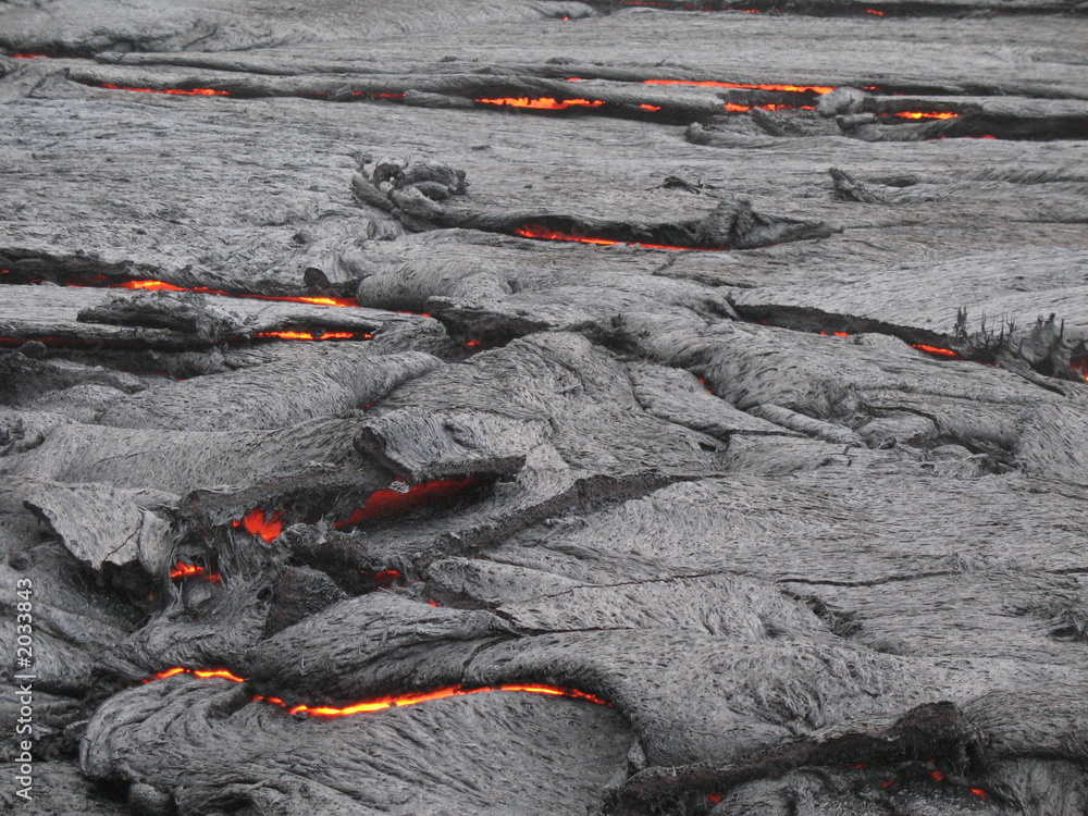 plaques de basalte et lac de lave en dessous Stock Photo | Adobe Stock