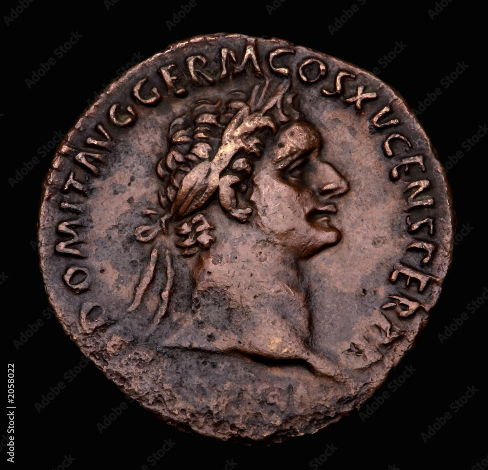 roman bronze coin domitian Stock Photo | Adobe Stock