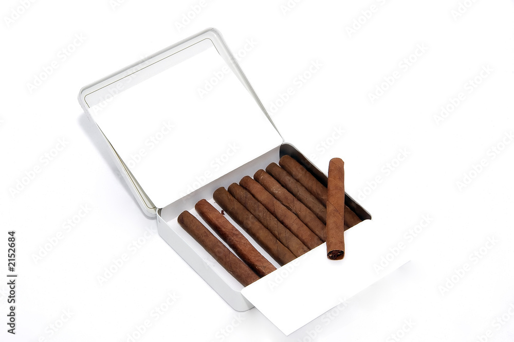 cigarillos in a white box Stock Photo | Adobe Stock