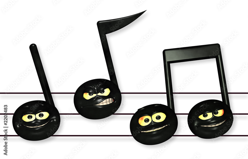 smiley music notes Stock Illustration | Adobe Stock
