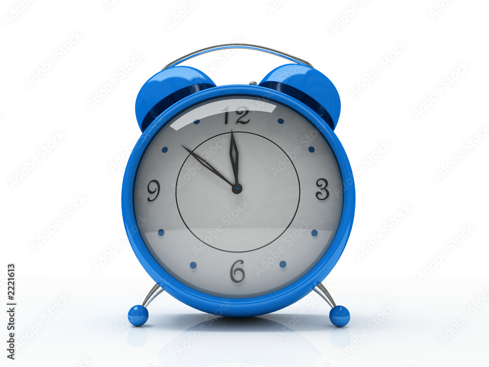 blue alarm clock isolated on white background 3d Stock Illustration ...