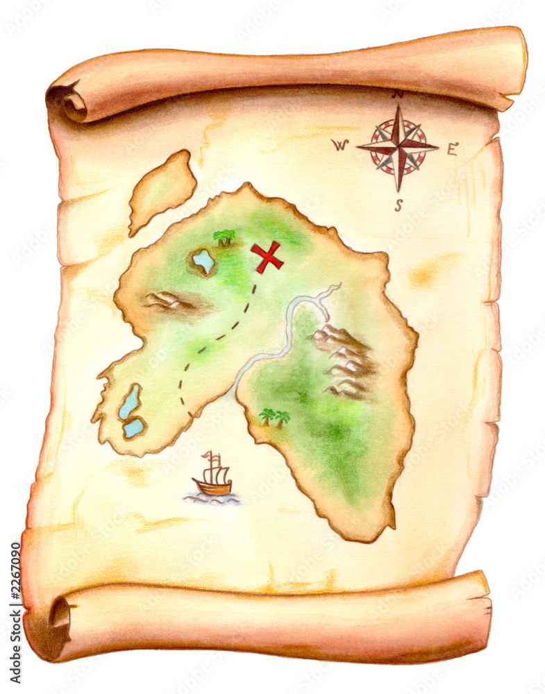 treasure map Stock Illustration | Adobe Stock