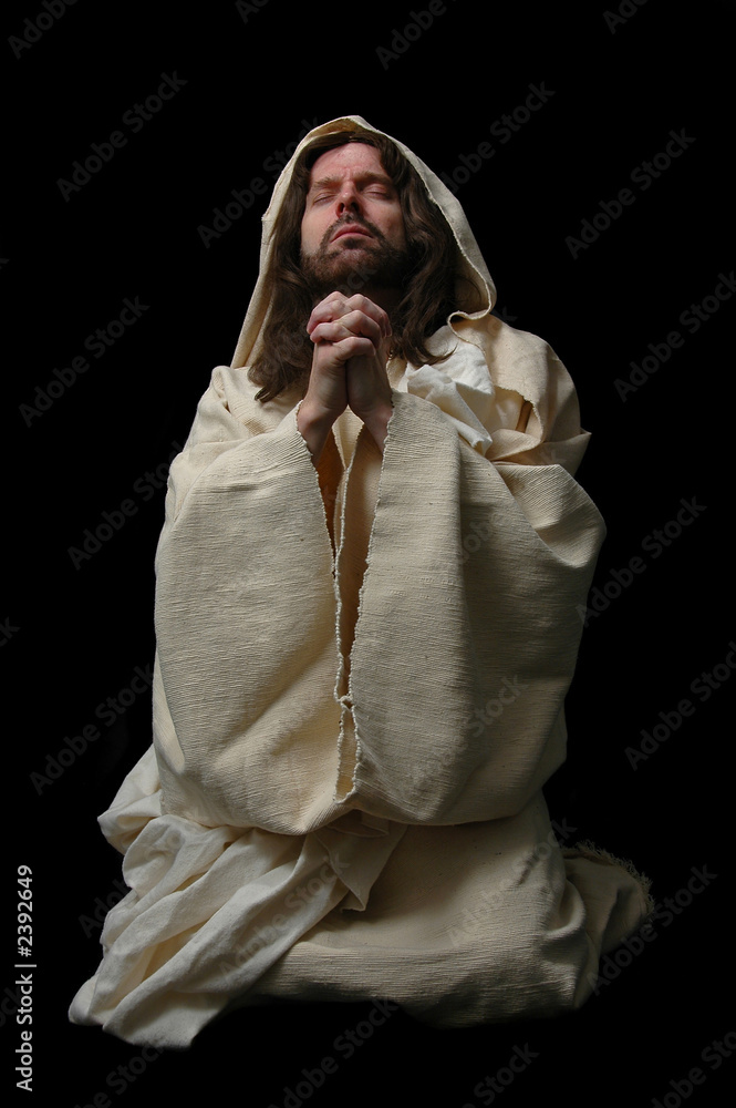 jesus in prayer_full body Stock Photo | Adobe Stock