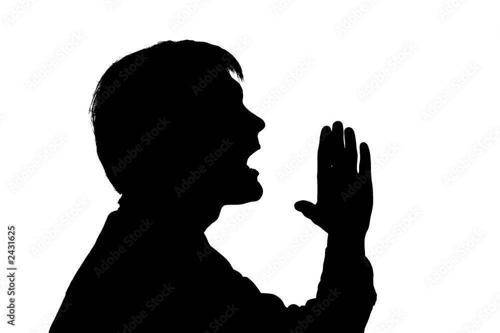 Man Shouting Silhouette
