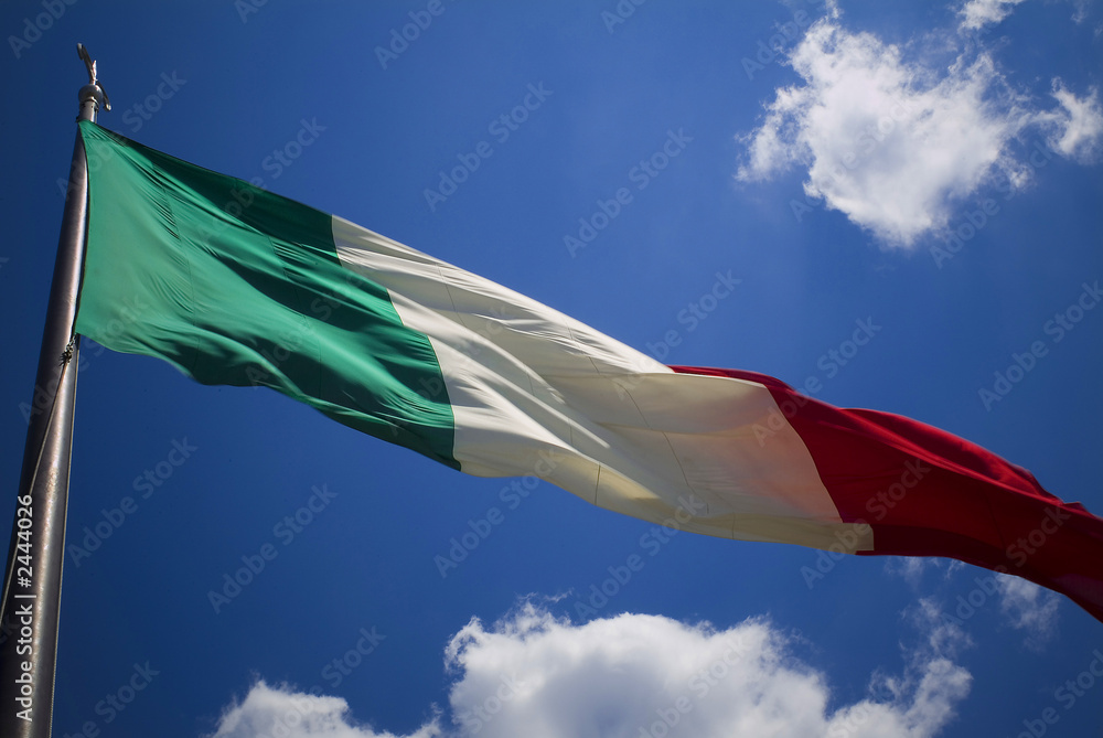 bandiera italiana Stock Photo | Adobe Stock