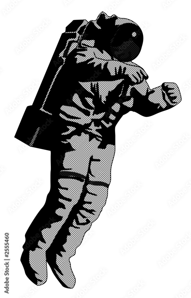 astronaut halftone dots lifting off Stock Illustration | Adobe Stock