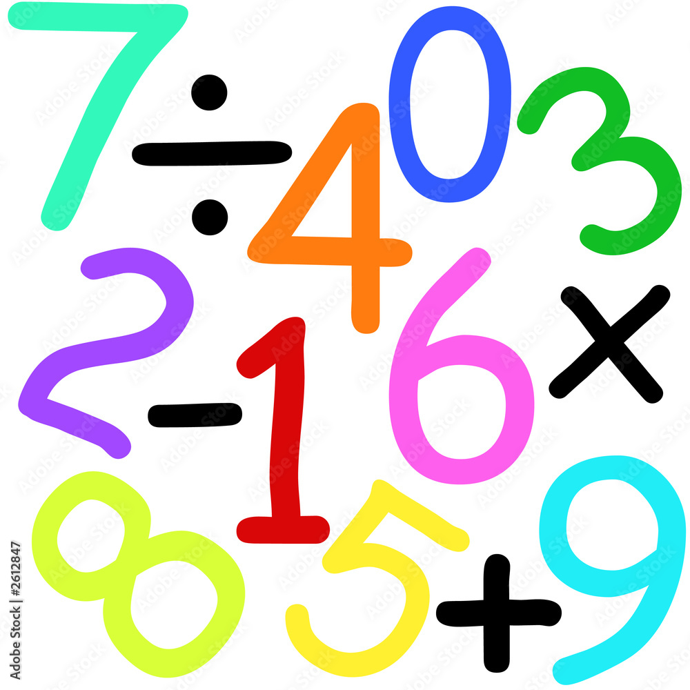 maths numbers and signs Stock Illustration | Adobe Stock