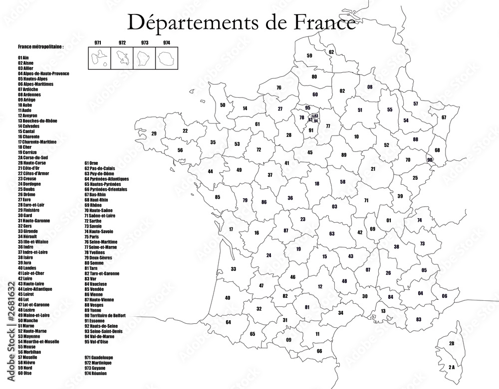 liste des départements français Stock Illustration | Adobe Stock