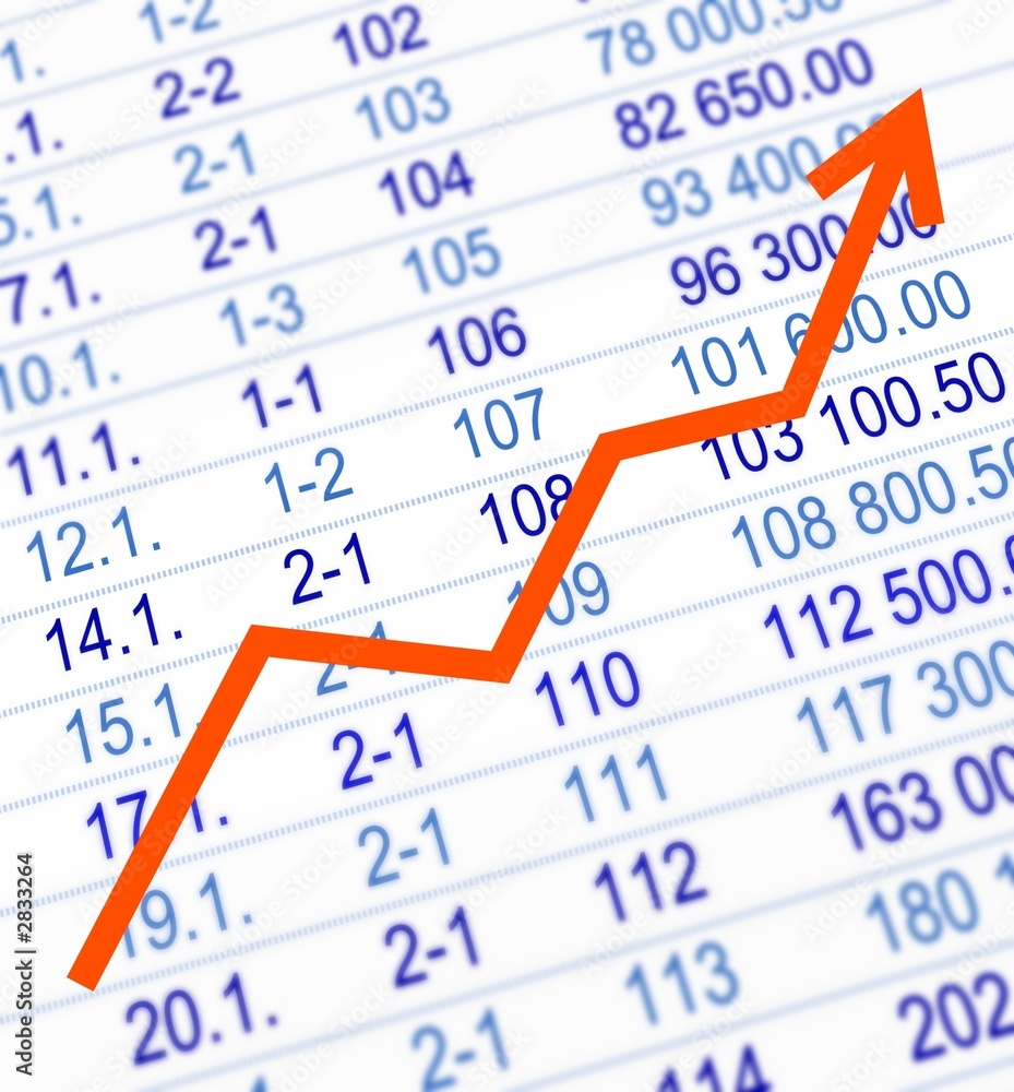 numeric table background with growing graph Stock Illustration | Adobe ...