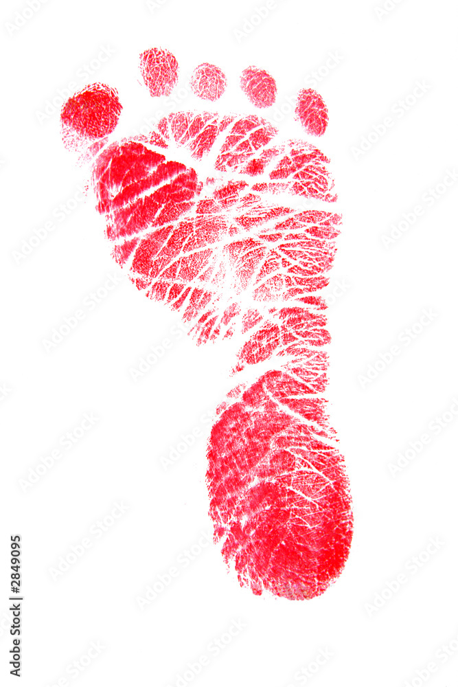 red footprint Stock Photo | Adobe Stock