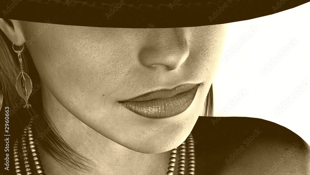 portrait einer frau mit hut Stock-Foto | Adobe Stock