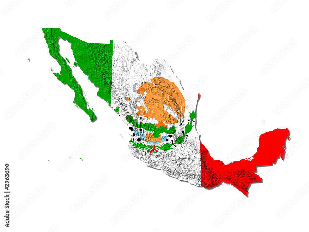 mexico map and flag Stock Photo | Adobe Stock