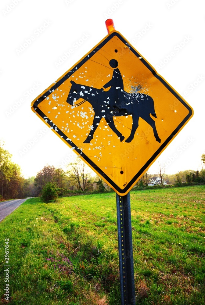 horse crossing sign Stock Photo | Adobe Stock