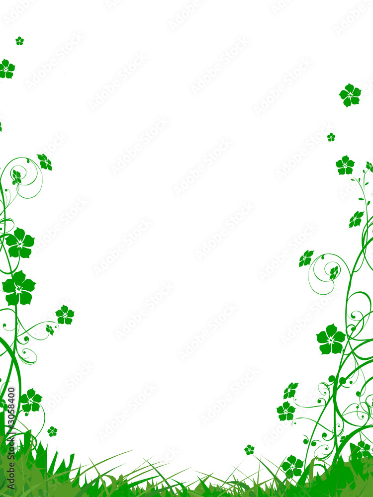 green floral border Stock Photo | Adobe Stock