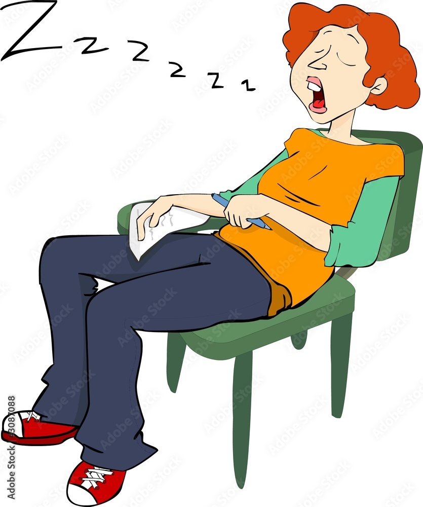 beautifull student snoring in class Stock Photo | Adobe Stock