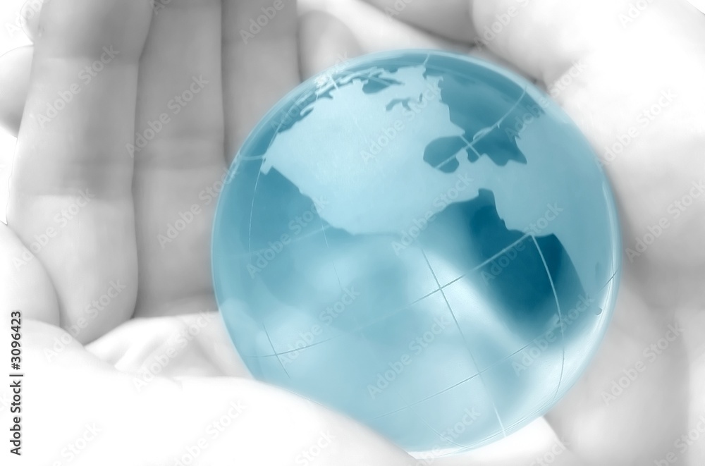 hand holding globe Stock Photo | Adobe Stock