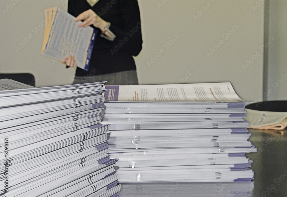 piles of handout pamphlets Stock Photo | Adobe Stock