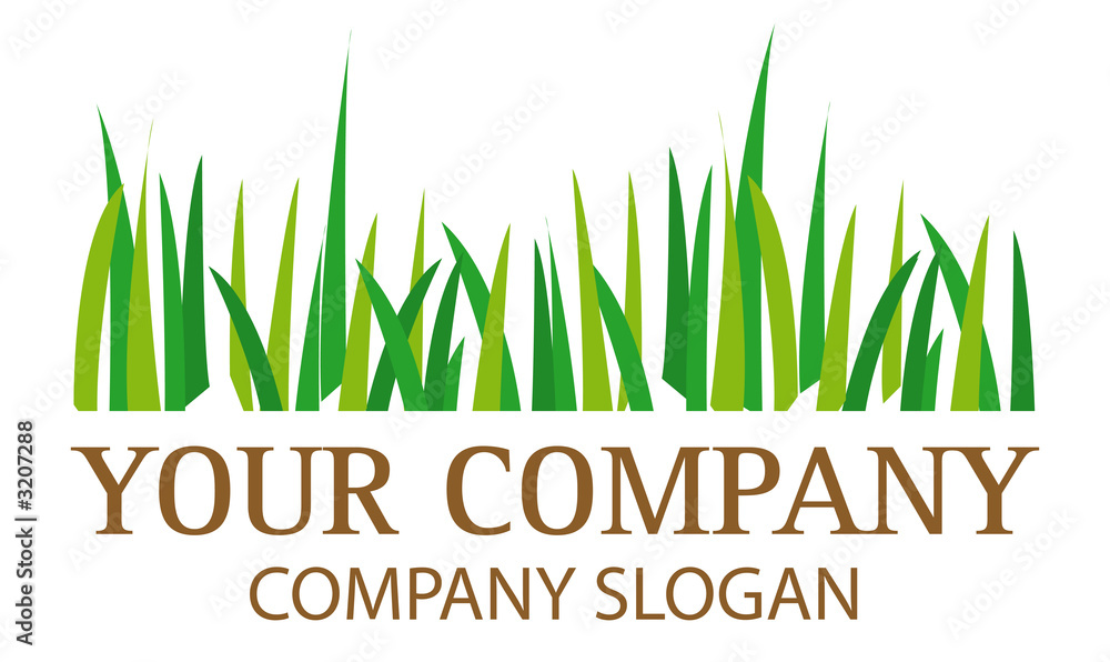 logo mit wiese oder gras Stock Photo | Adobe Stock