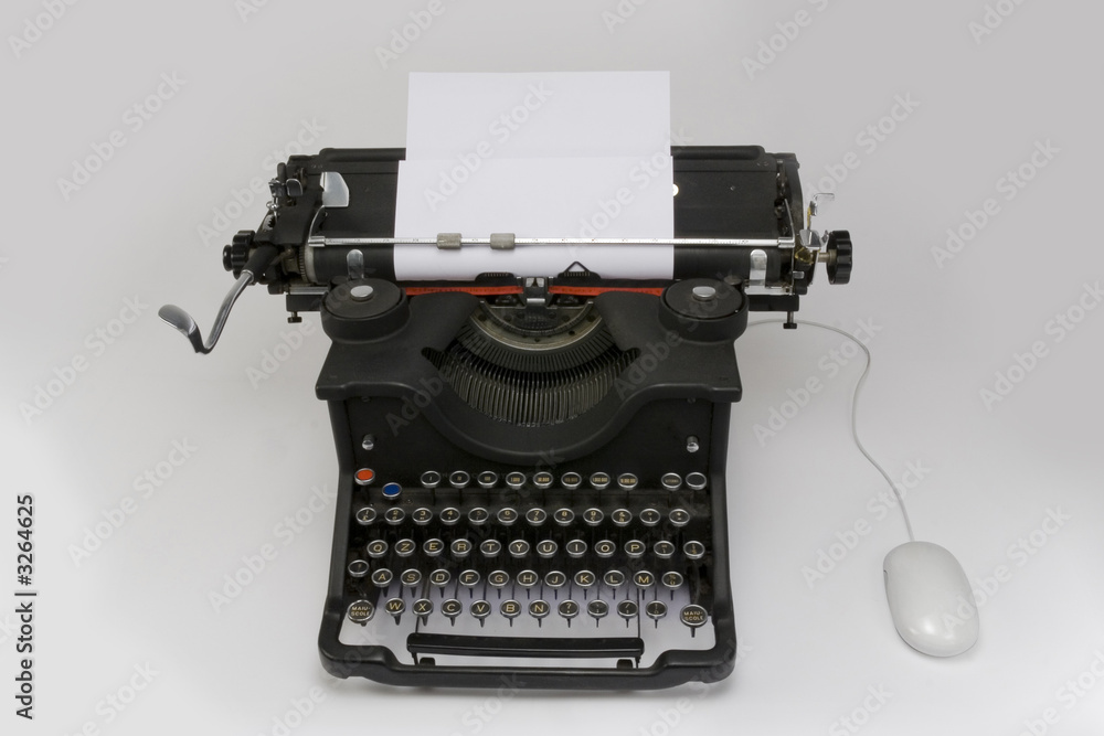 type writer and mouse Stock Photo | Adobe Stock