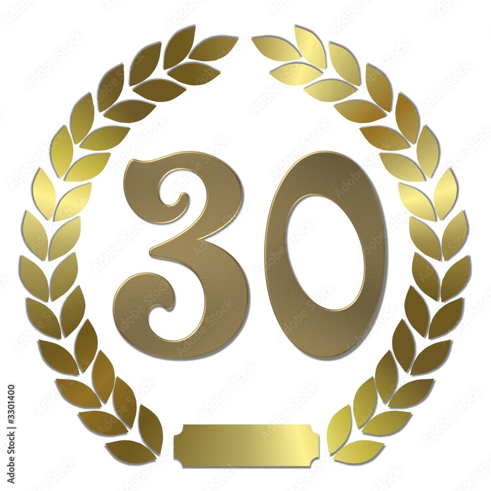 goldener lorbeerkranz 30 jahre ภาพถ่ายสต็อก | Adobe Stock