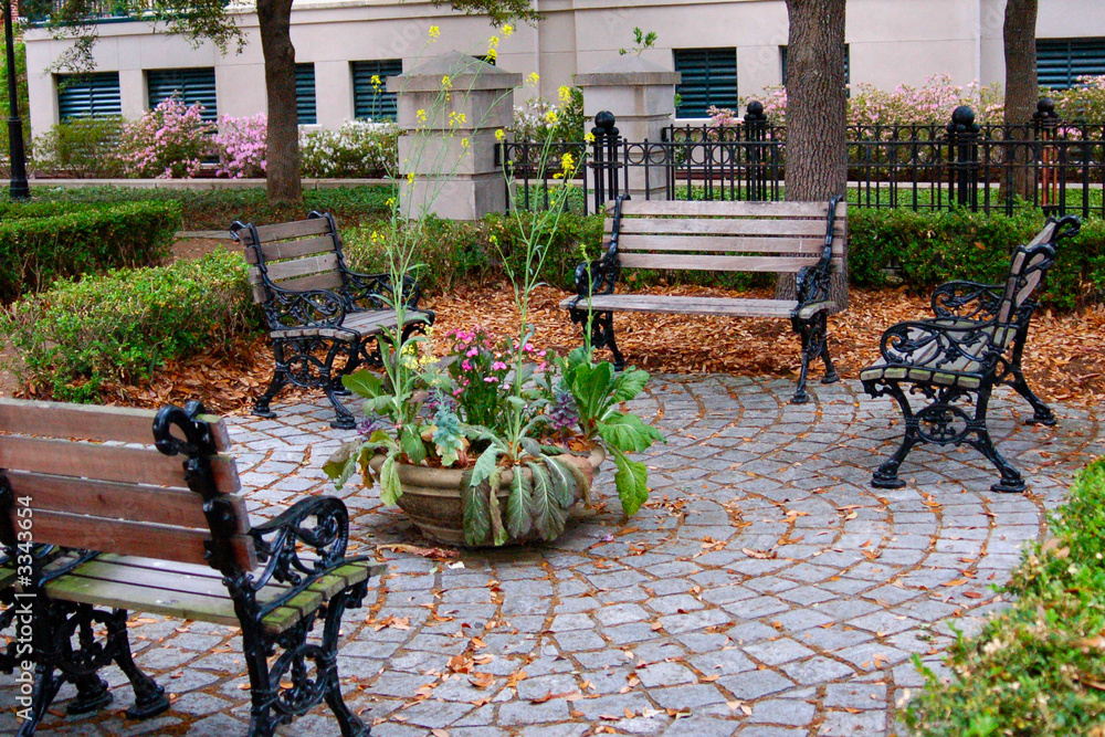 park benches Stock Photo | Adobe Stock