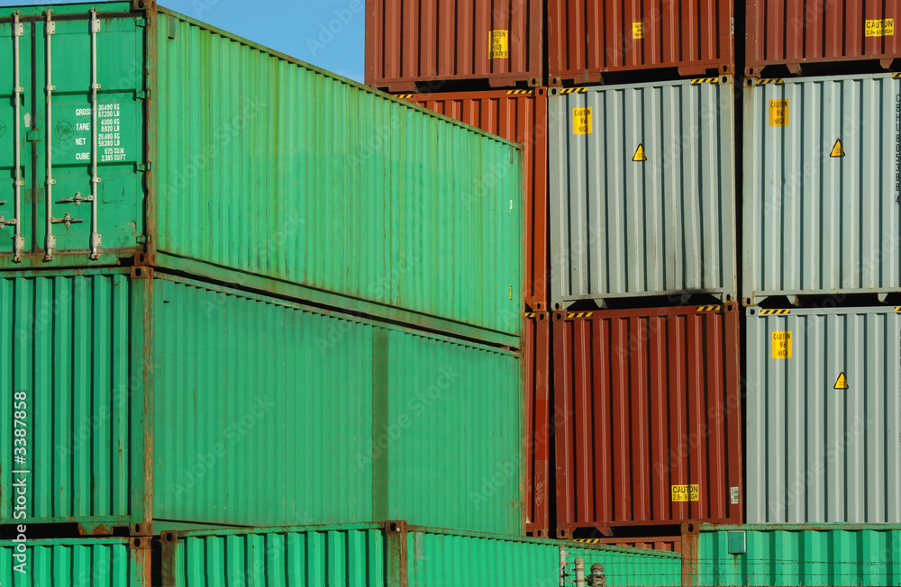 big green containers Stock Photo | Adobe Stock