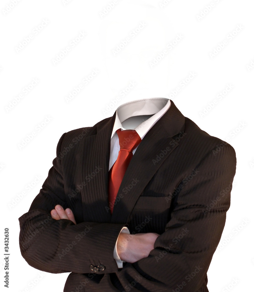 business man without a head isolated on white Stock Photo | Adobe Stock