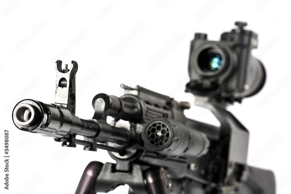 Photo & Art Print machine gun kalashnikov on the tripod and optical ...