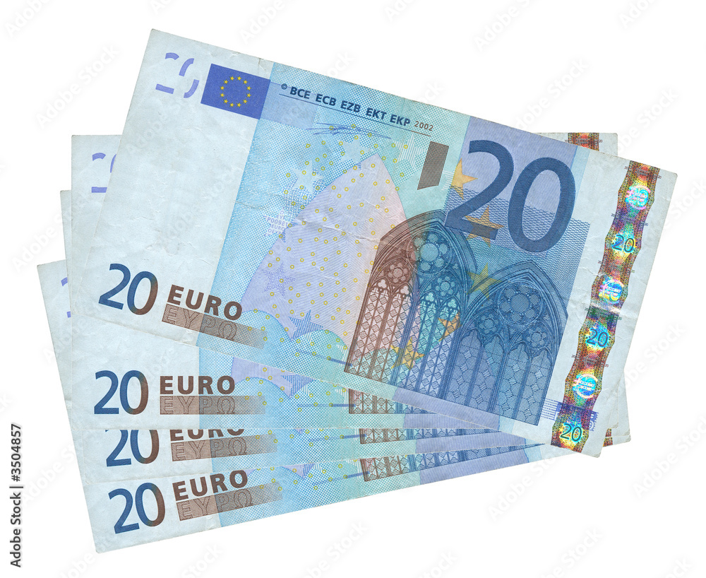 four euro banknotes Stock Photo | Adobe Stock