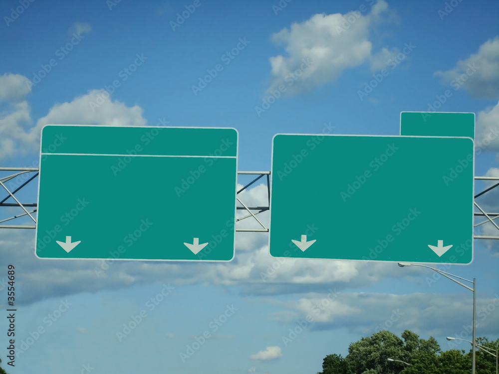 Blank Highway exit signs Stock Photo | Adobe Stock