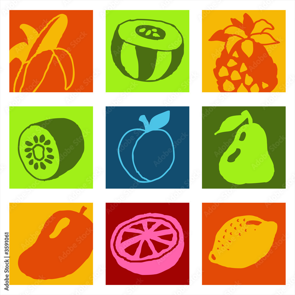 fruits picto 2 Illustration Stock | Adobe Stock
