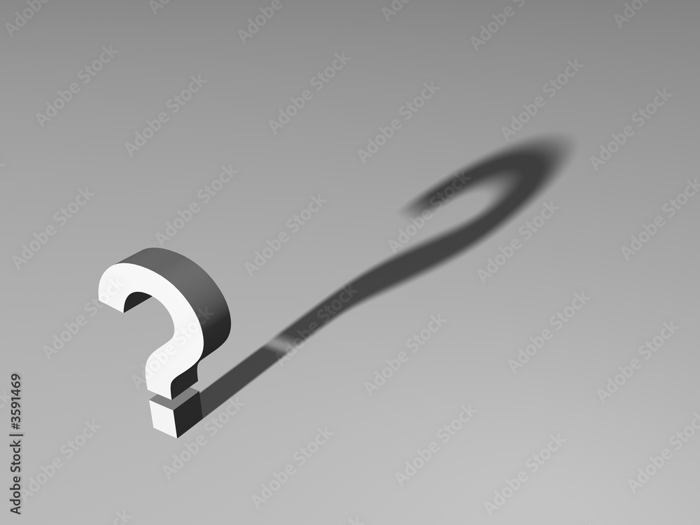 Question Mark with Projected Shadow Stock Photo | Adobe Stock