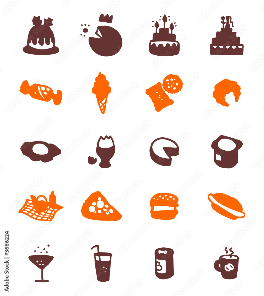 Vecteur Stock pictos nourriture | Adobe Stock