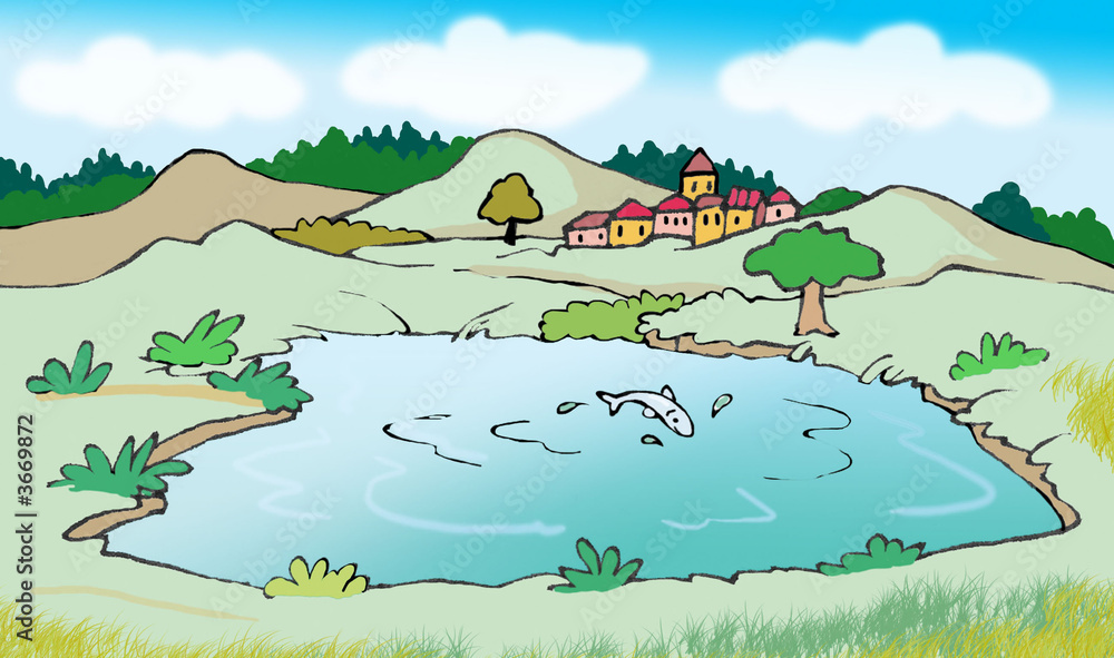 lago limpio ilustración de Stock | Adobe Stock