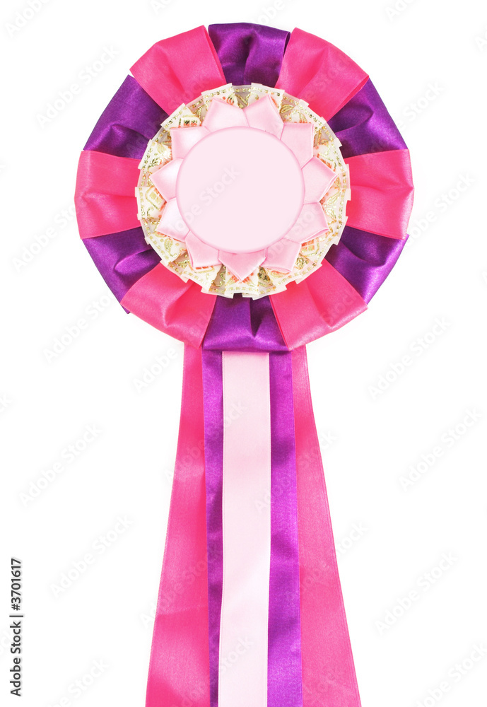 Pink award ribbon on the white backgrounds Stock Photo | Adobe Stock