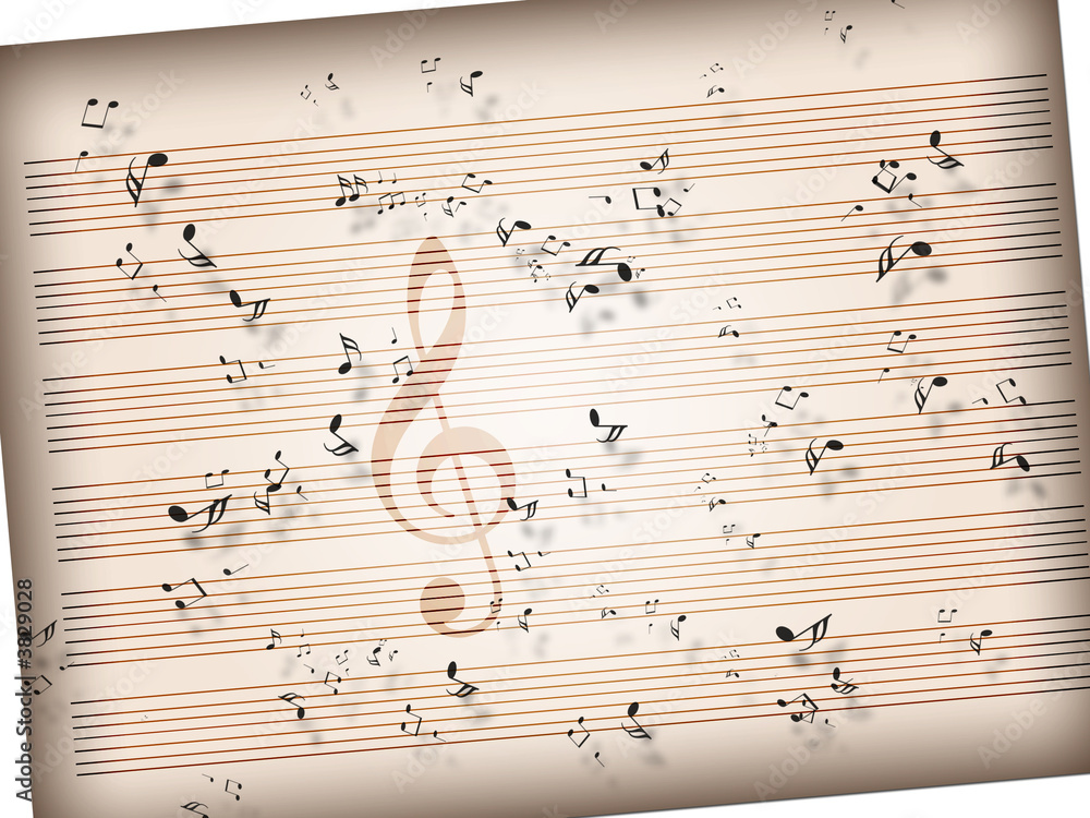 sheet of vintage paper with music notes texture Stock Illustration ...