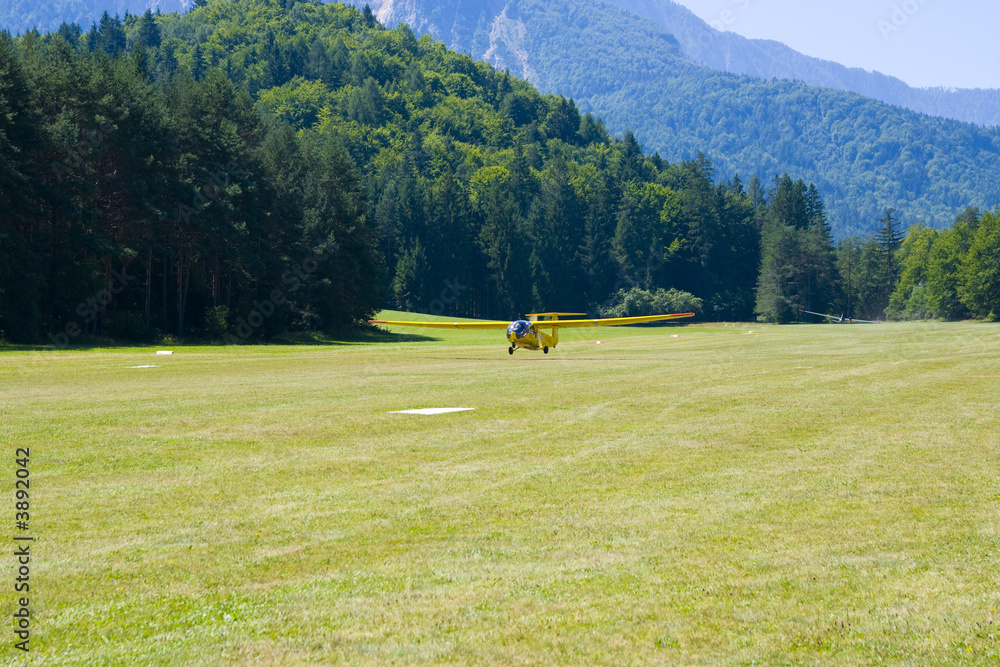 Ultralight Aircraft with pusher configuration propeller Stock Photo ...