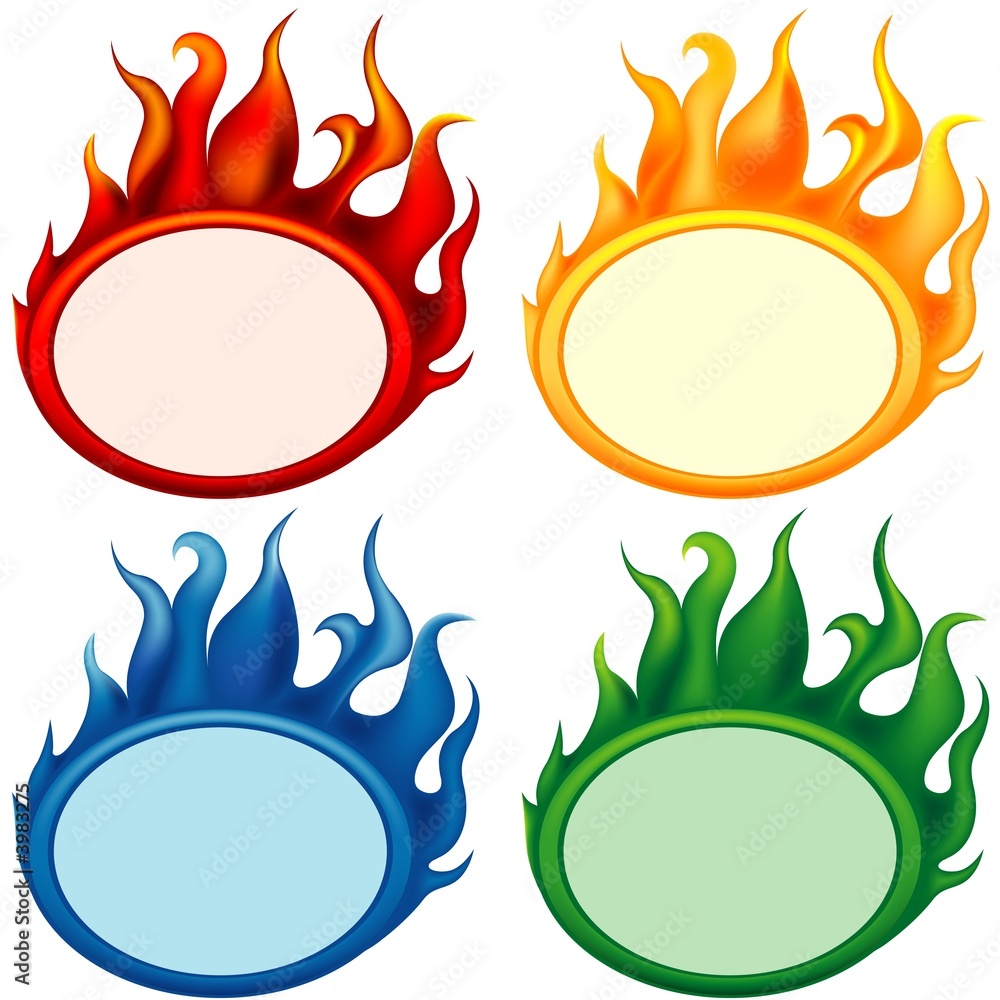 Fire-banners - banners as illustration with flame effects Stock ...