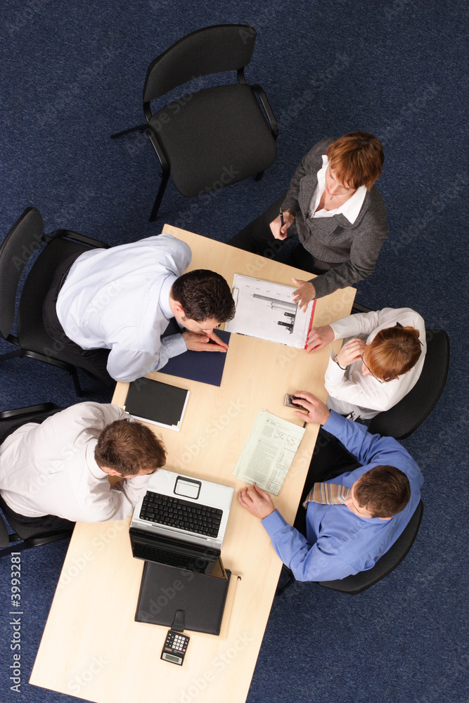 business woman speech at small group meeting Stock Photo | Adobe Stock