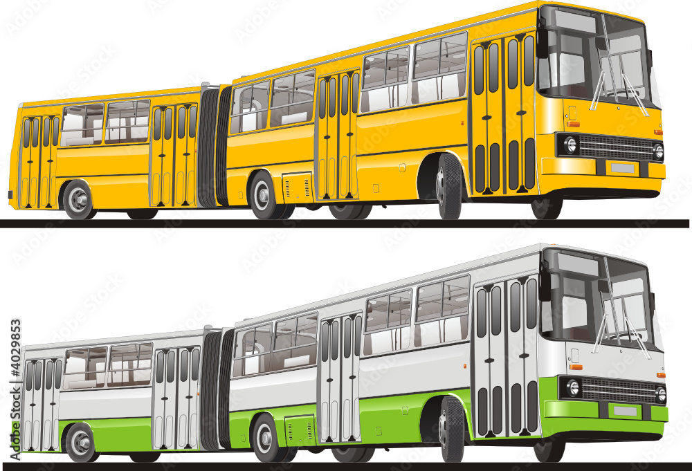 Vector City Bus Articulated Stock Vector | Adobe Stock