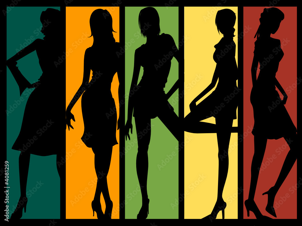 Models Silhouette Stock Vector | Adobe Stock