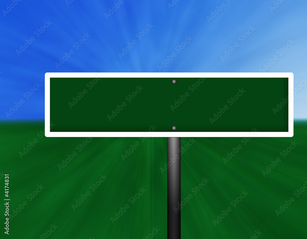 Blank Green Street Sign Stock Illustration | Adobe Stock