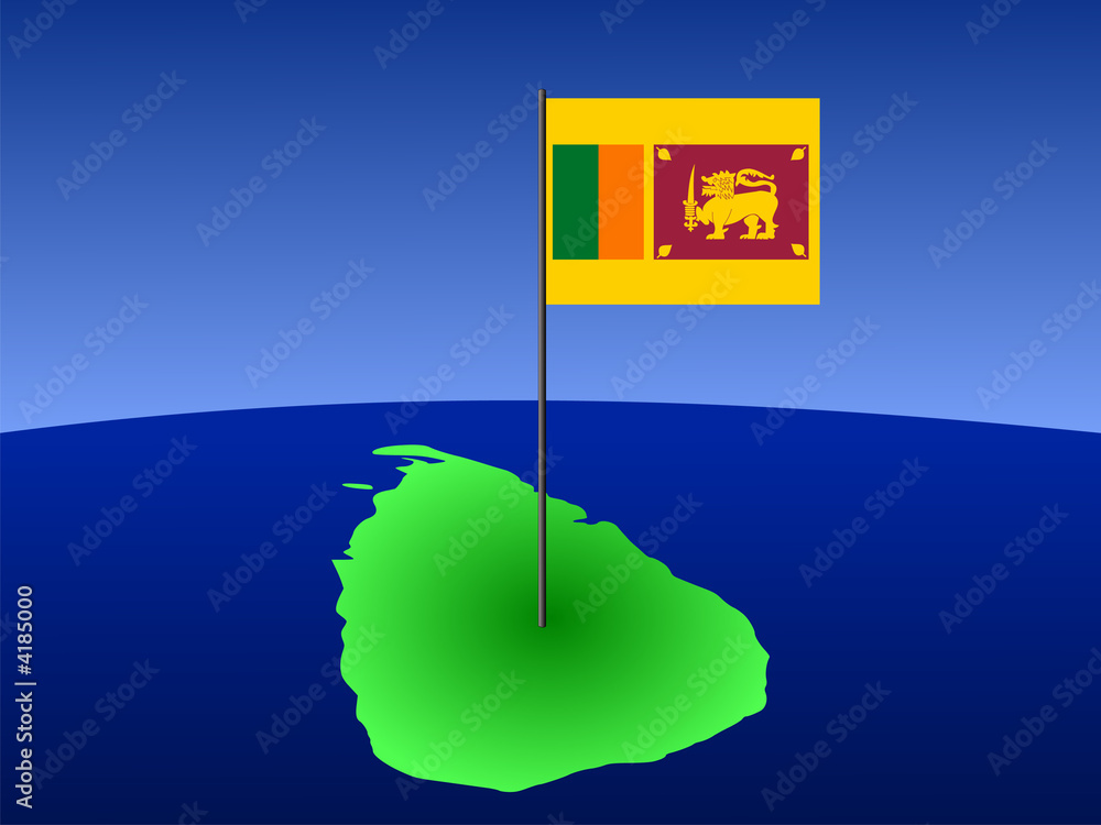 map of Sri Lanka with flag Stock Illustration | Adobe Stock