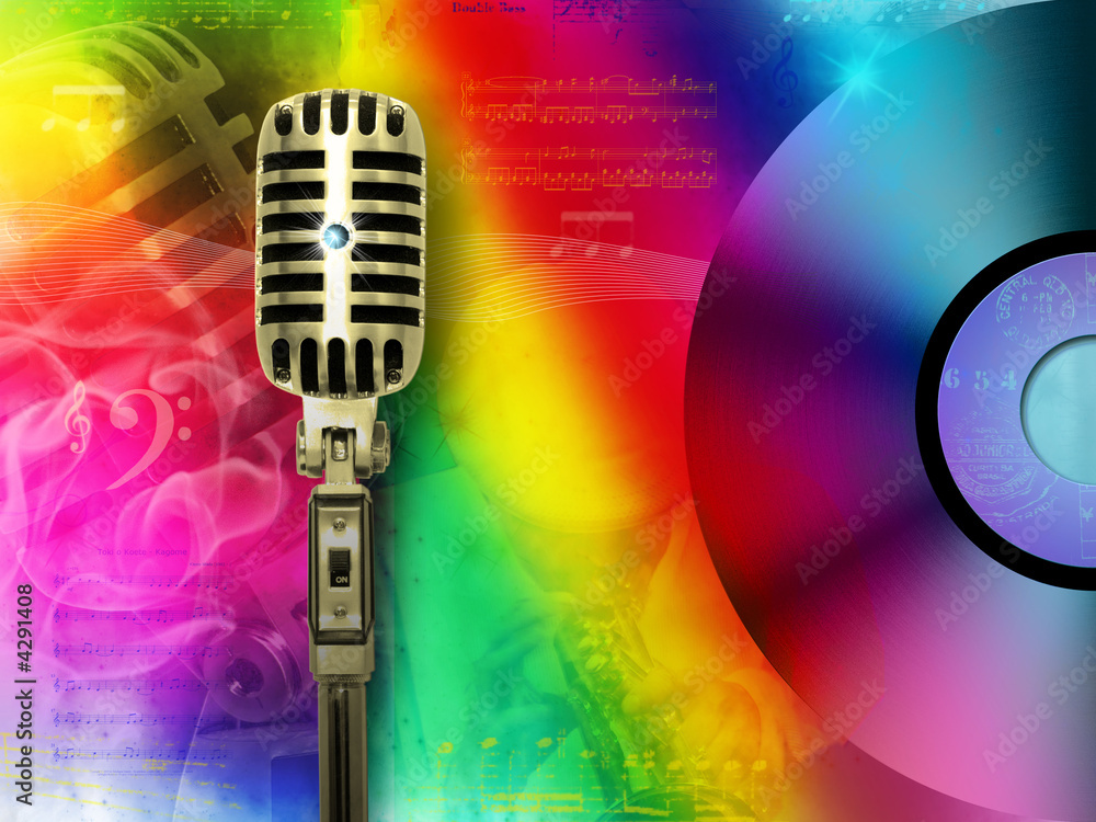 Disco retro collage, colores arcoiris. foto de Stock | Adobe Stock