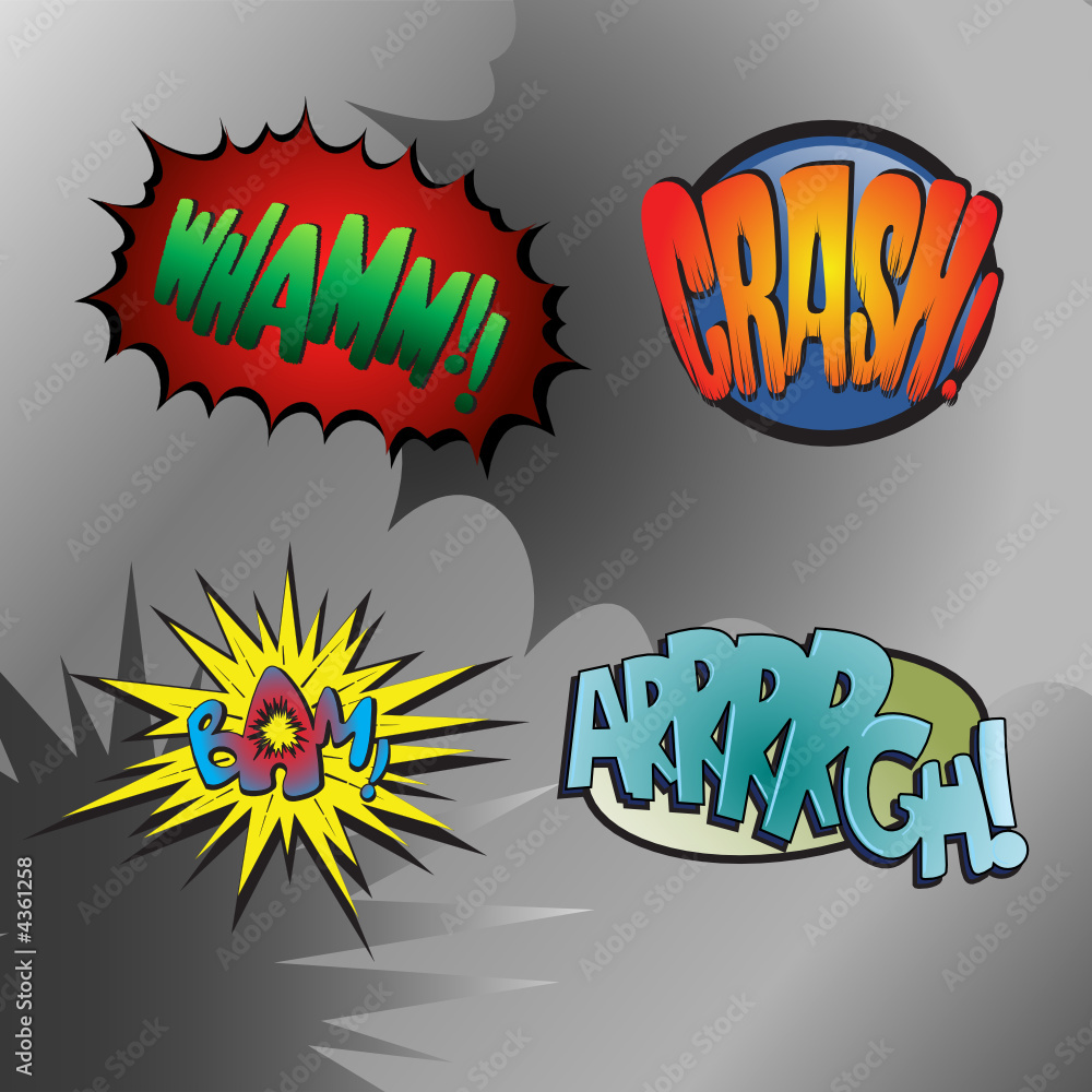 Superhero bashing #3 - comic fighting bubbles of super heroes Stock ...